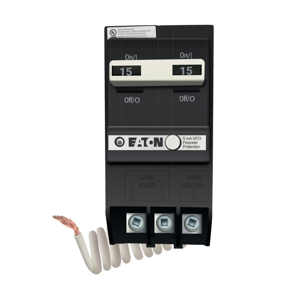 BRN215GF - Eaton - 15 Amp GFCI Circuit Breaker – SimplyBreakers.com
