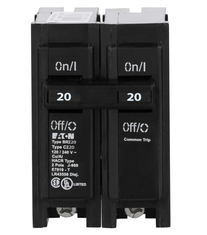 BR220 - Eaton - 20 Amp Circuit Breaker – SimplyBreakers.com
