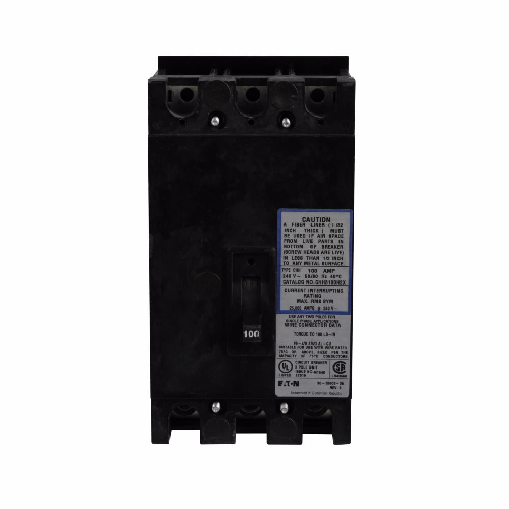 CHH3100H2X - Eaton - 100 Amp Molded Case Circuit Breaker ...