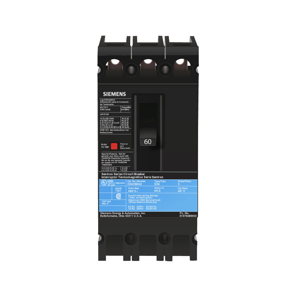 ED43B060 - Siemens - Molded Case Circuit Breaker – SimplyBreakers.com