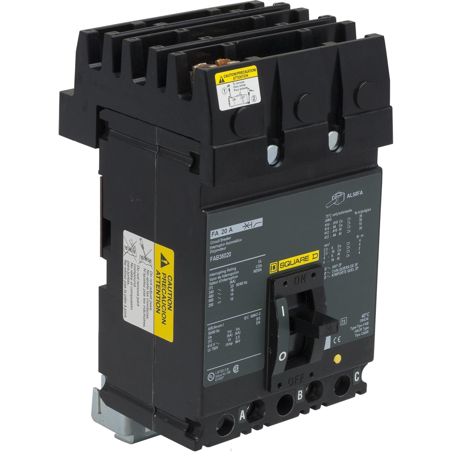 FAB36020 - Square D - Molded Case Circuit Breakers – SimplyBreakers.com