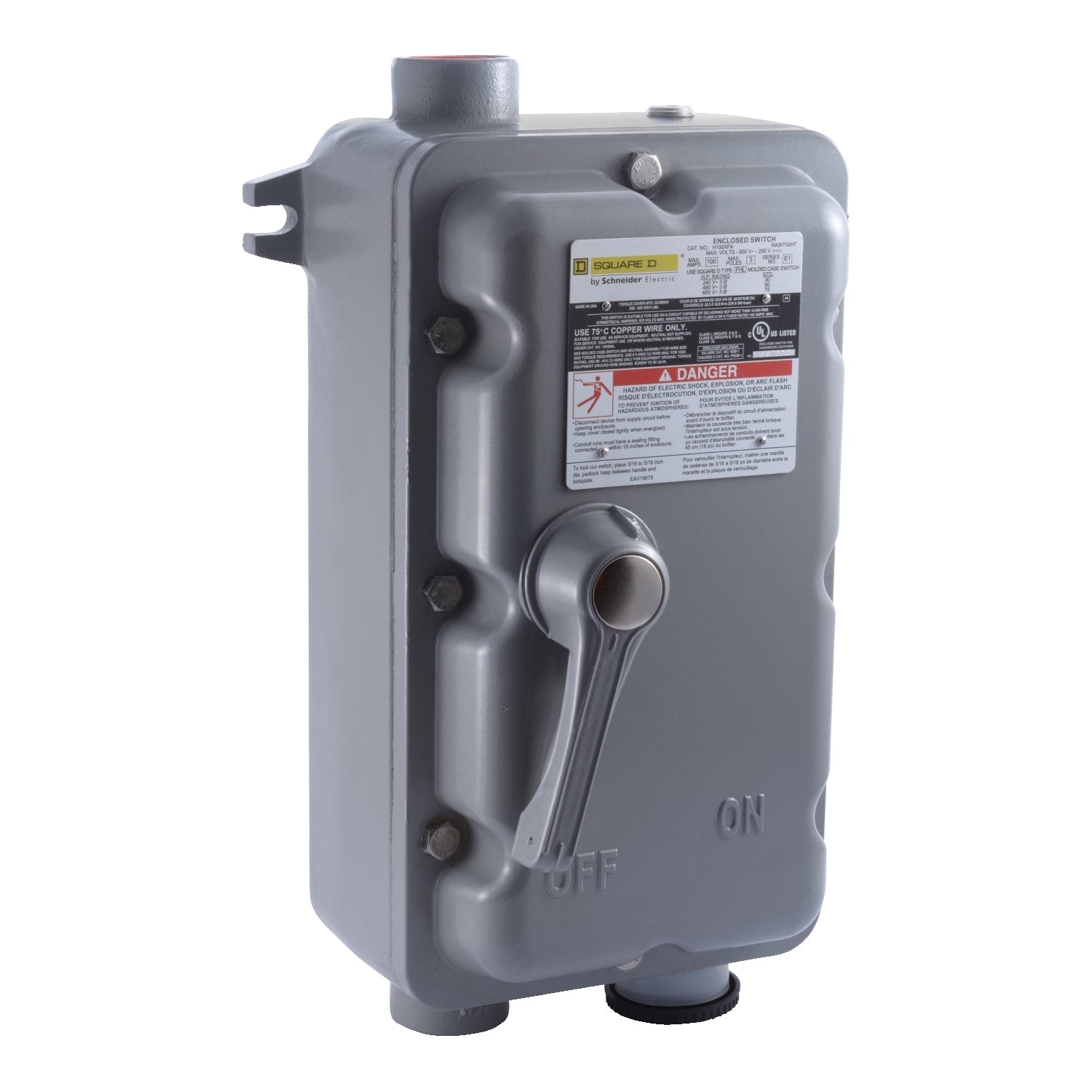 H100XFA - Square D - 100 Amp Disconnect and Safety Switch ...