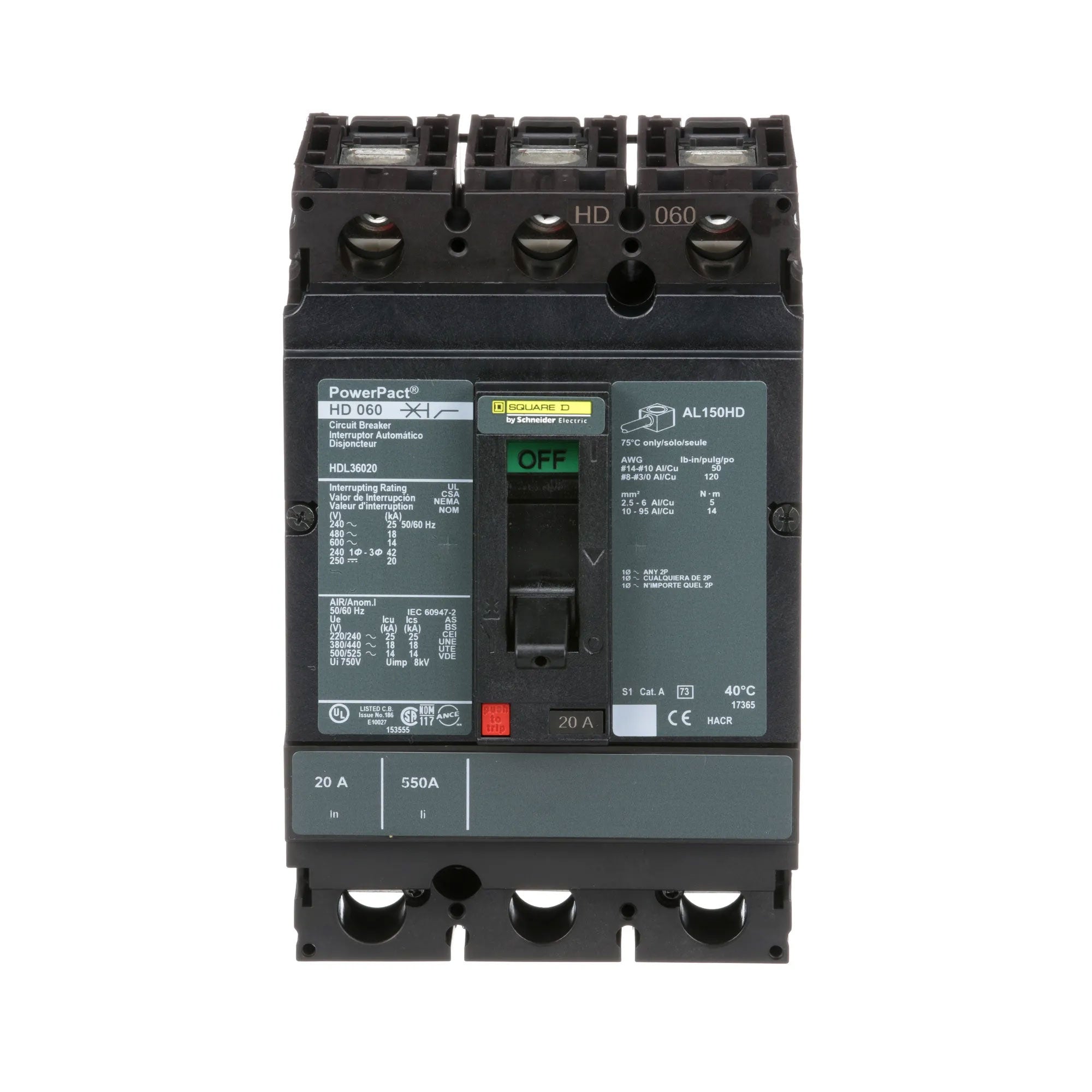 HDL36020 - Square D - Molded Case Circuit Breaker – SimplyBreakers.com