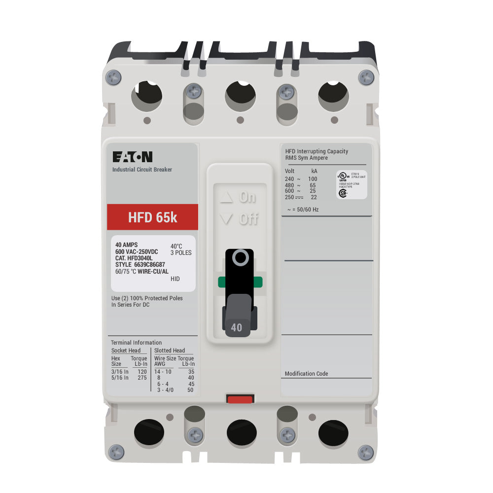 HFD3040 - Eaton - Molded Case Circuit Breaker – SimplyBreakers.com