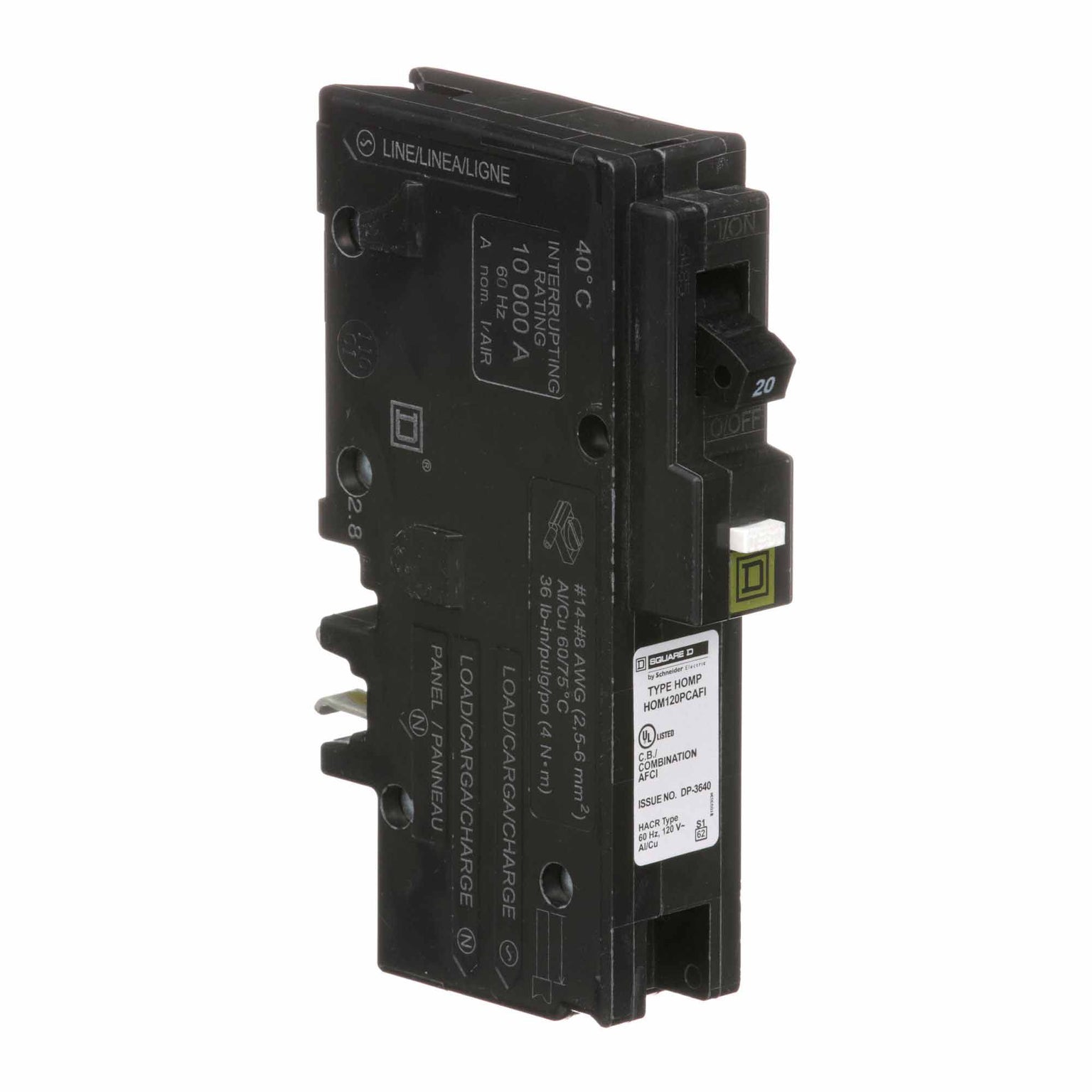 HOM120PCAFICP - Square D Homeline - Arc Fault (AFCI) Circuit Breaker ... HOM120PCAFICP - Square D Homeline - Arc Fault (AFCI) Circuit Breaker ...