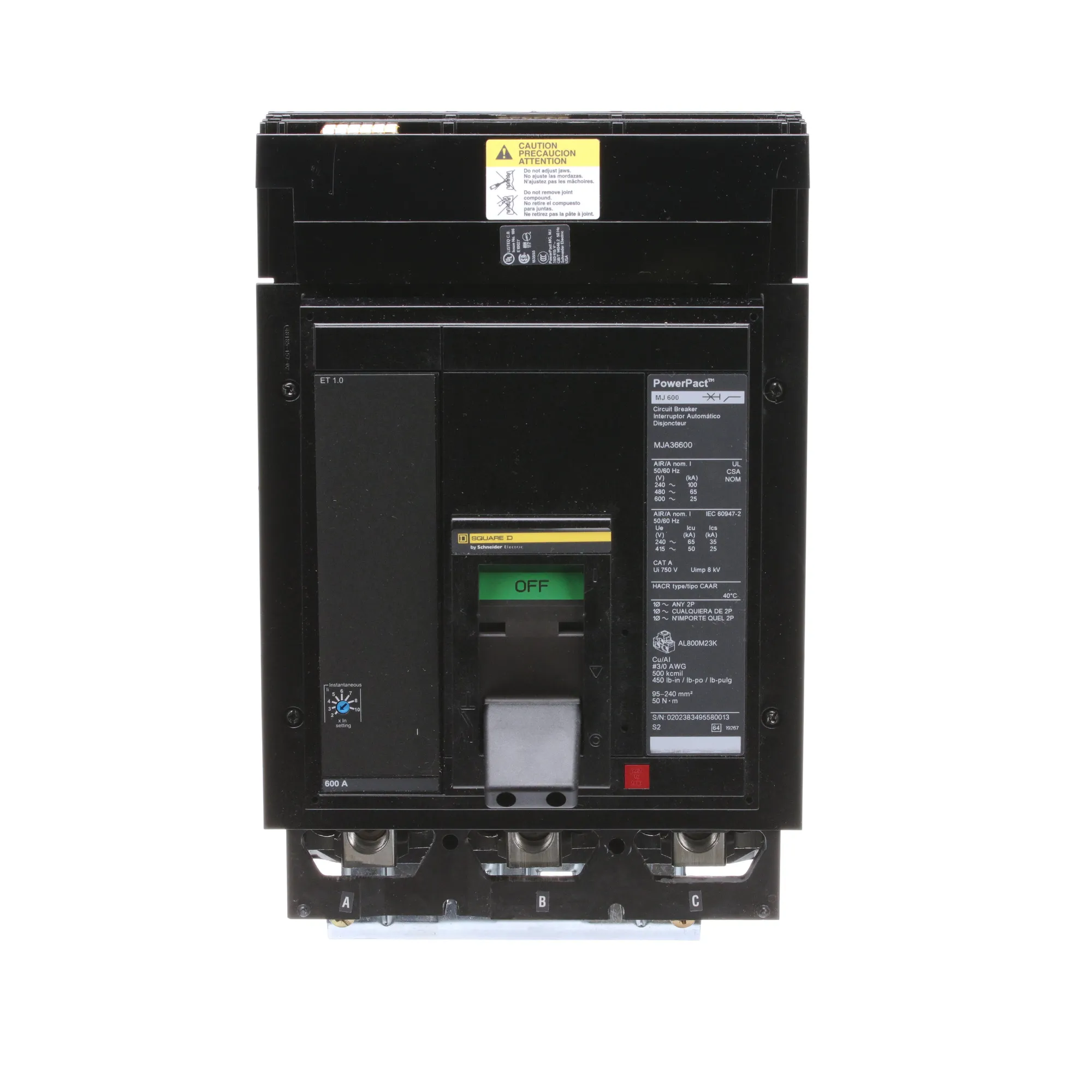 MJA36600 - Square D - Molded Case Circuit Breaker – SimplyBreakers.com