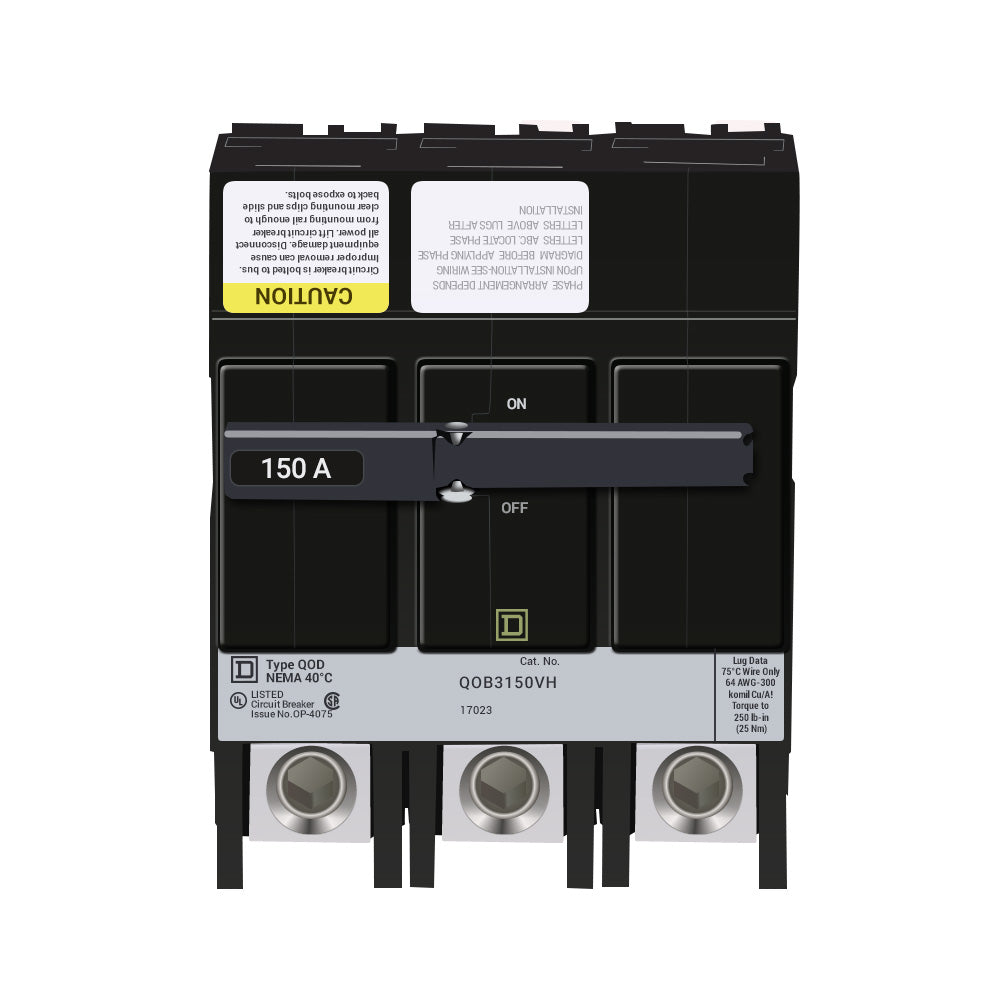 QOB3150VH - Square D - 150 Amp 22kA Circuit Breaker – SimplyBreakers.com