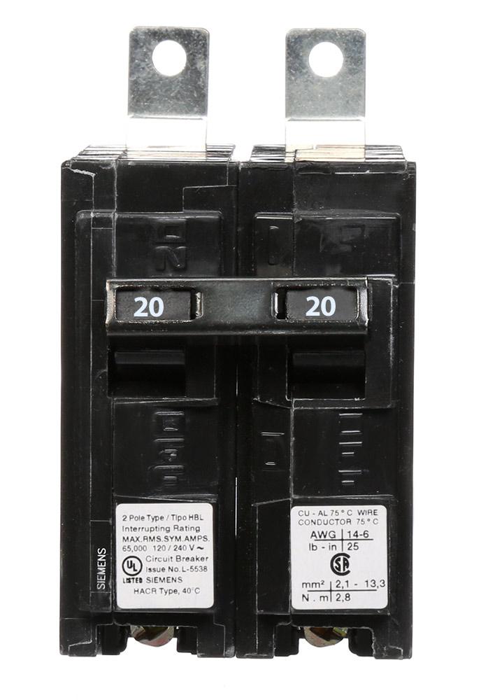 B220HH - Siemens - 20 Amp 22kA Circuit Breaker – SimplyBreakers.com