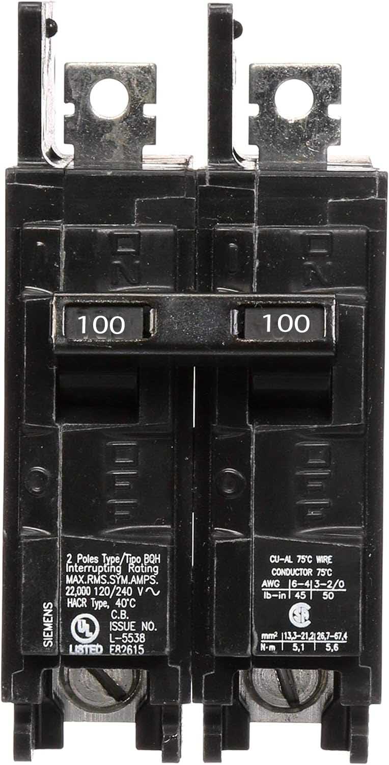 BQ2B100H - Siemens - 100 Amp Molded Case Circuit Breaker ...