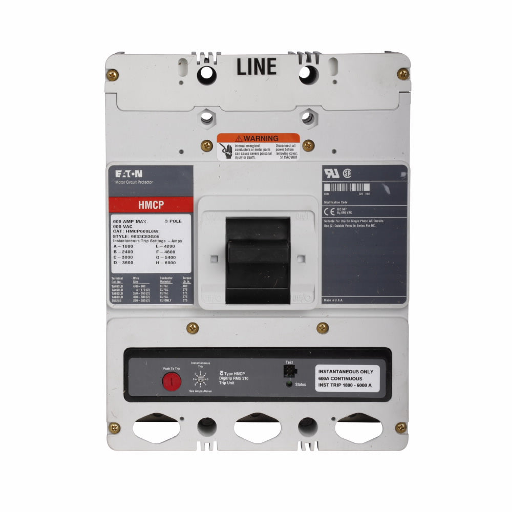 HMCP600L6C - Eaton - Molded Case Circuit Breaker – SimplyBreakers.com