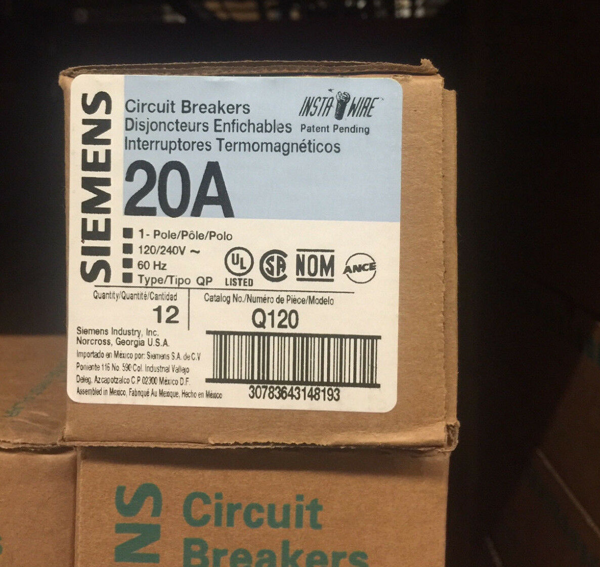 Q120 - (Lot of 48 pcs) Siemens 20 Amp Single Pole Circuit Breaker ...